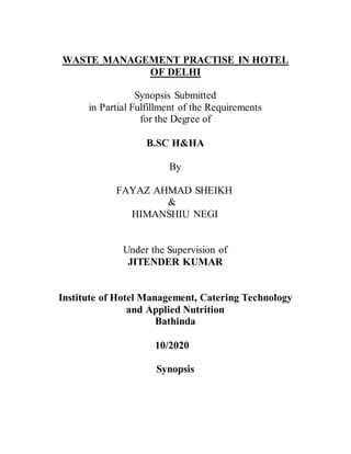 waste management research topic | DOC