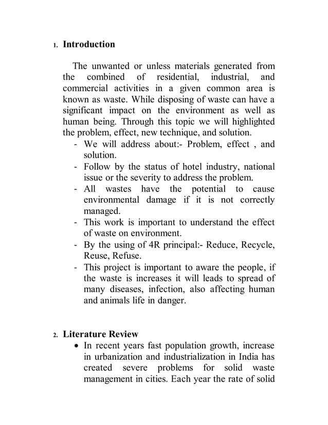 waste management research topic | DOC