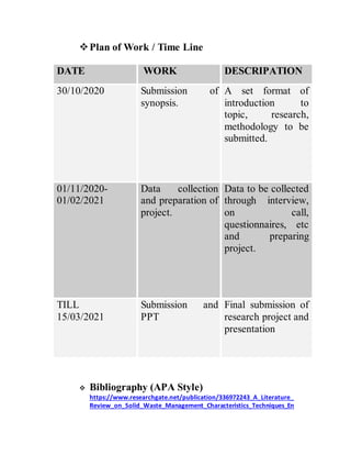 waste management research topic | DOC