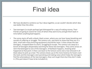 Synopsis ideas 2 | PPTX | Crime & Harmful Acts to Individuals, Society ...