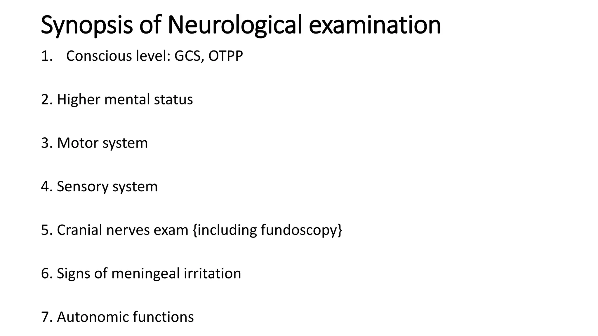 neurological examination by Suleiman Suleiman | PDF