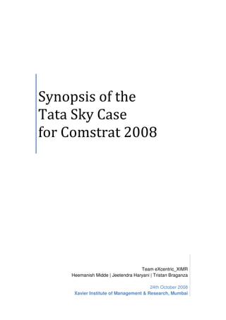 Synopsis of the Tata Sky Case for Comstrat 2008 | PDF