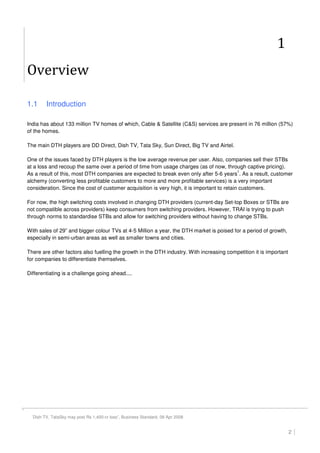 Synopsis of the Tata Sky Case for Comstrat 2008 | PDF