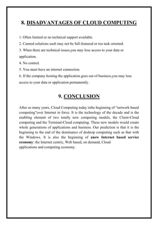 Synopsis on cloud computing by Prashant upta | DOCX