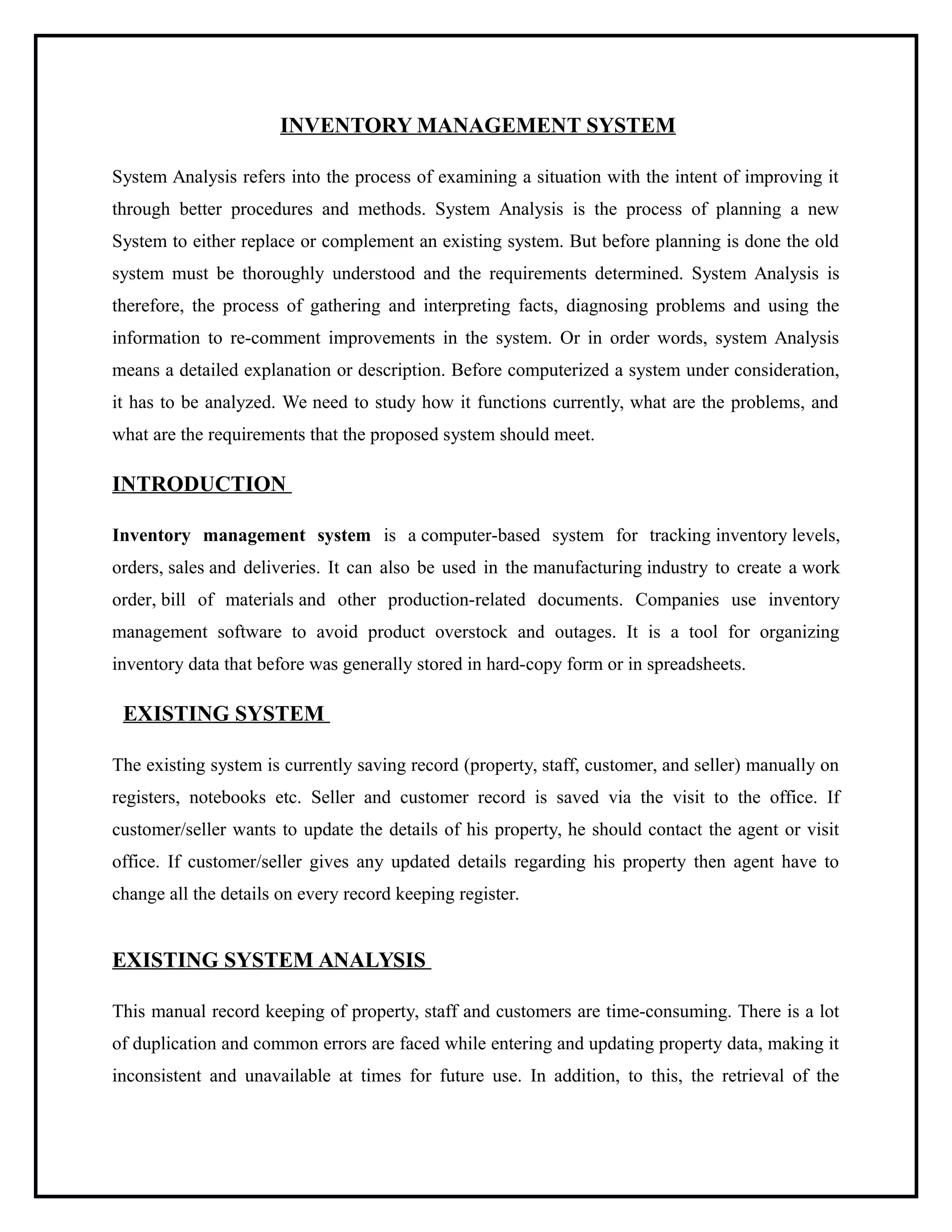 Synopsis on inventory_management_system | PDF