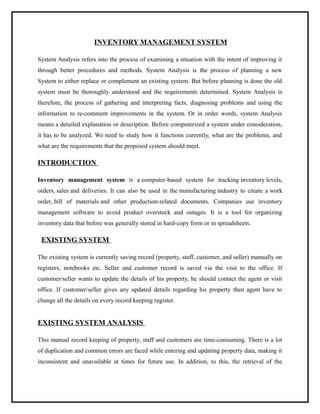 Synopsis on inventory_management_system | PDF