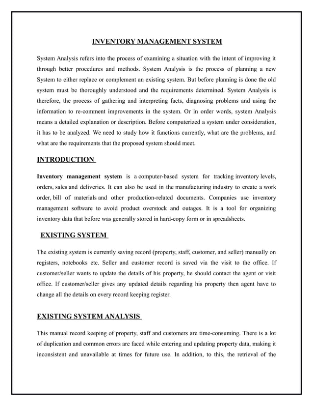 Synopsis on inventory_management_system | PDF | Databases | Computer Software and Applications