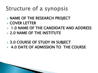 Synopsis preparation for MD/MS Ayurveda | PPTX