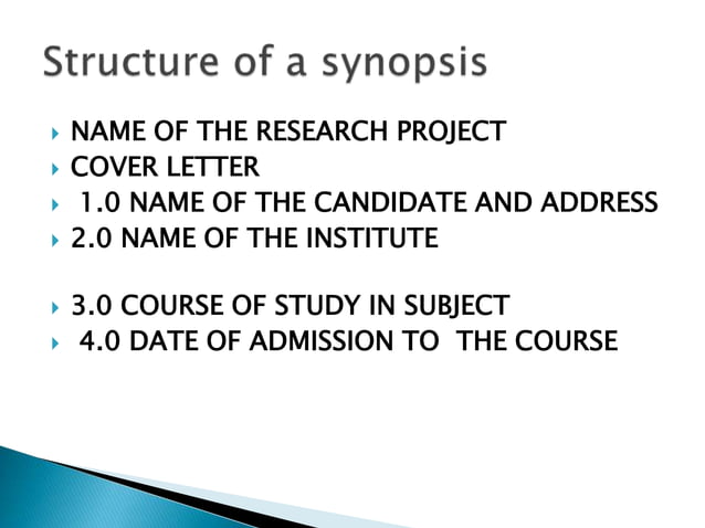 Synopsis preparation for MD/MS Ayurveda | PPTX