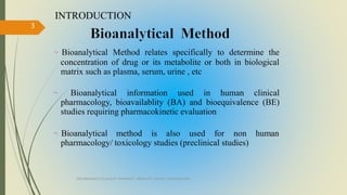 Development of analytical method by RP-HPLC for marketed drug formulation in Rat plasma | PPTX