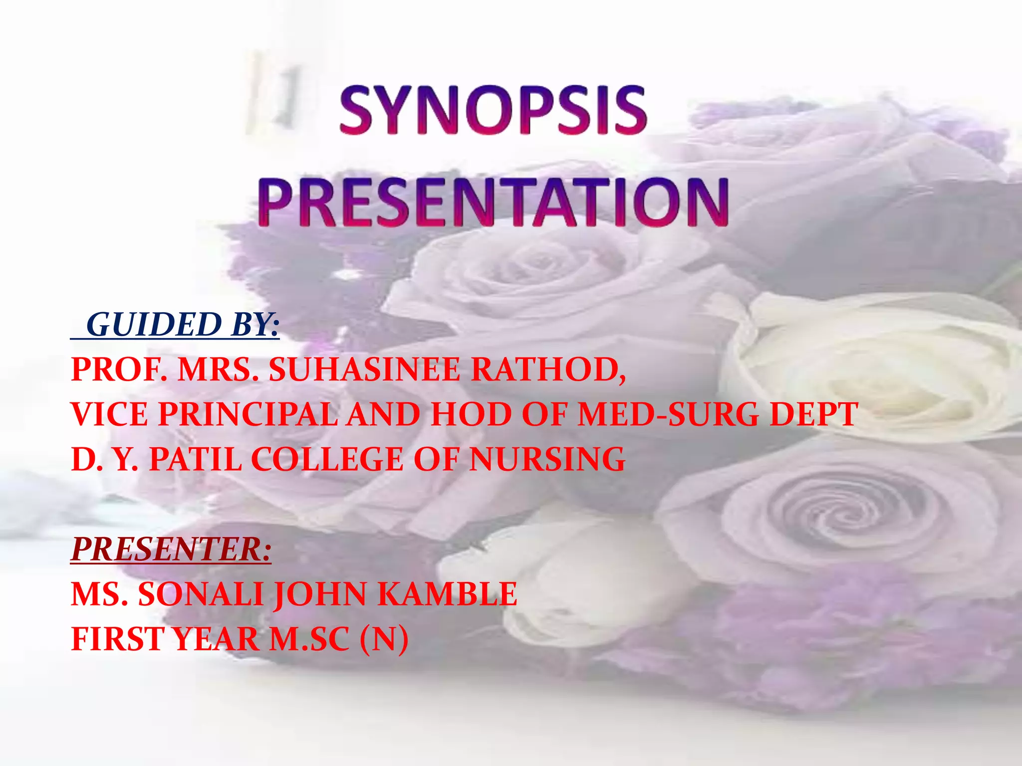 Synopsis presentation ppt 2 | PPTX