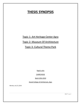 Architectural thesis synopsis | DOCX