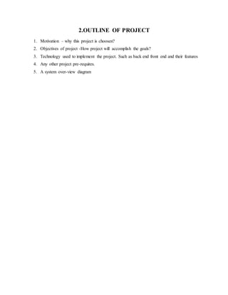 Project Synopsis sample | DOCX