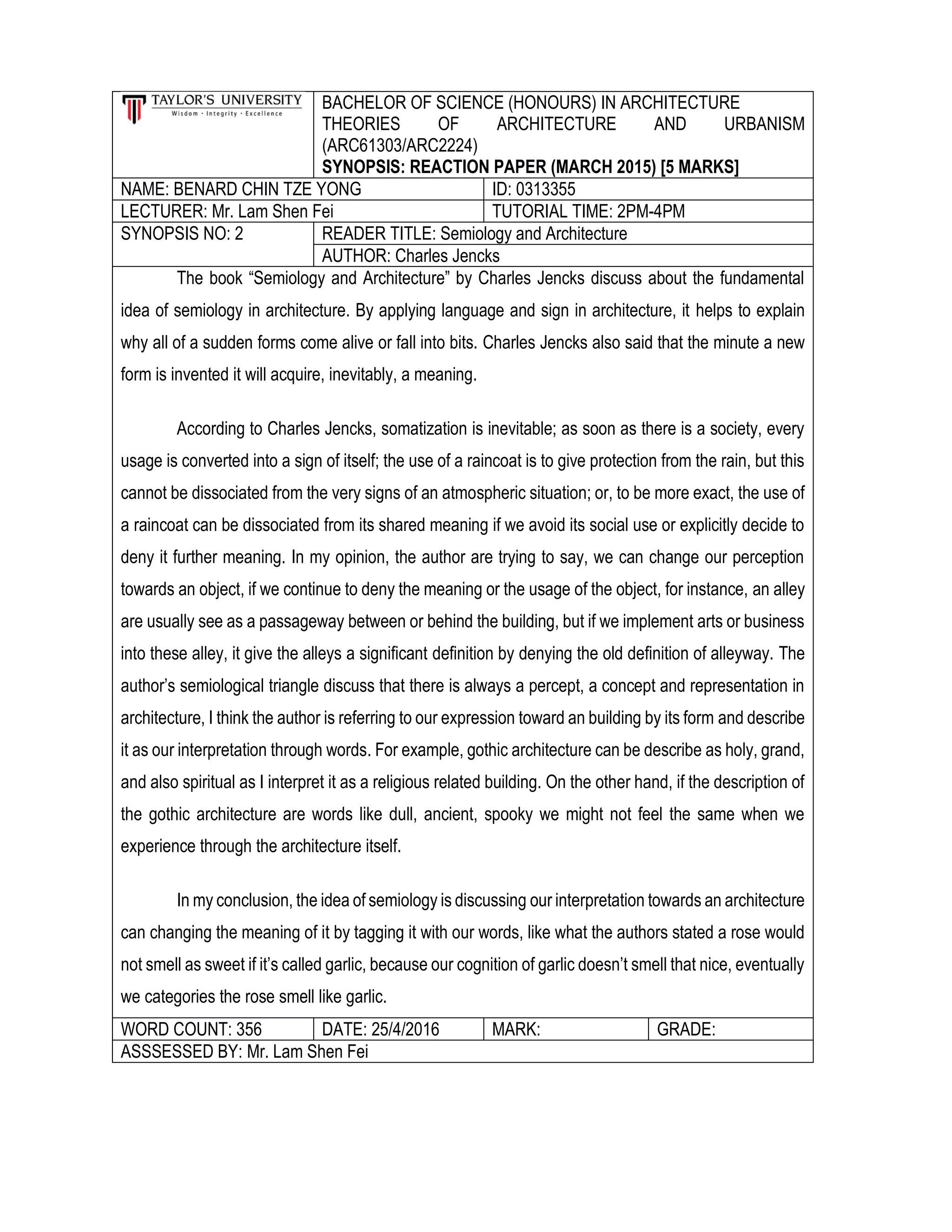 Synopsis template | PDF