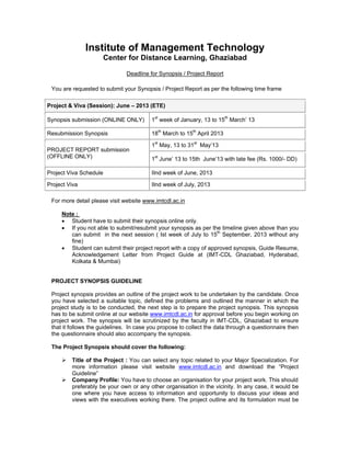 Synopsis timeline | PDF