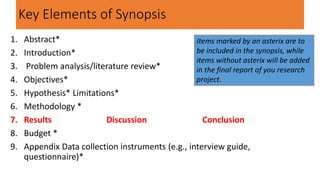 Synopsis writings | PPTX