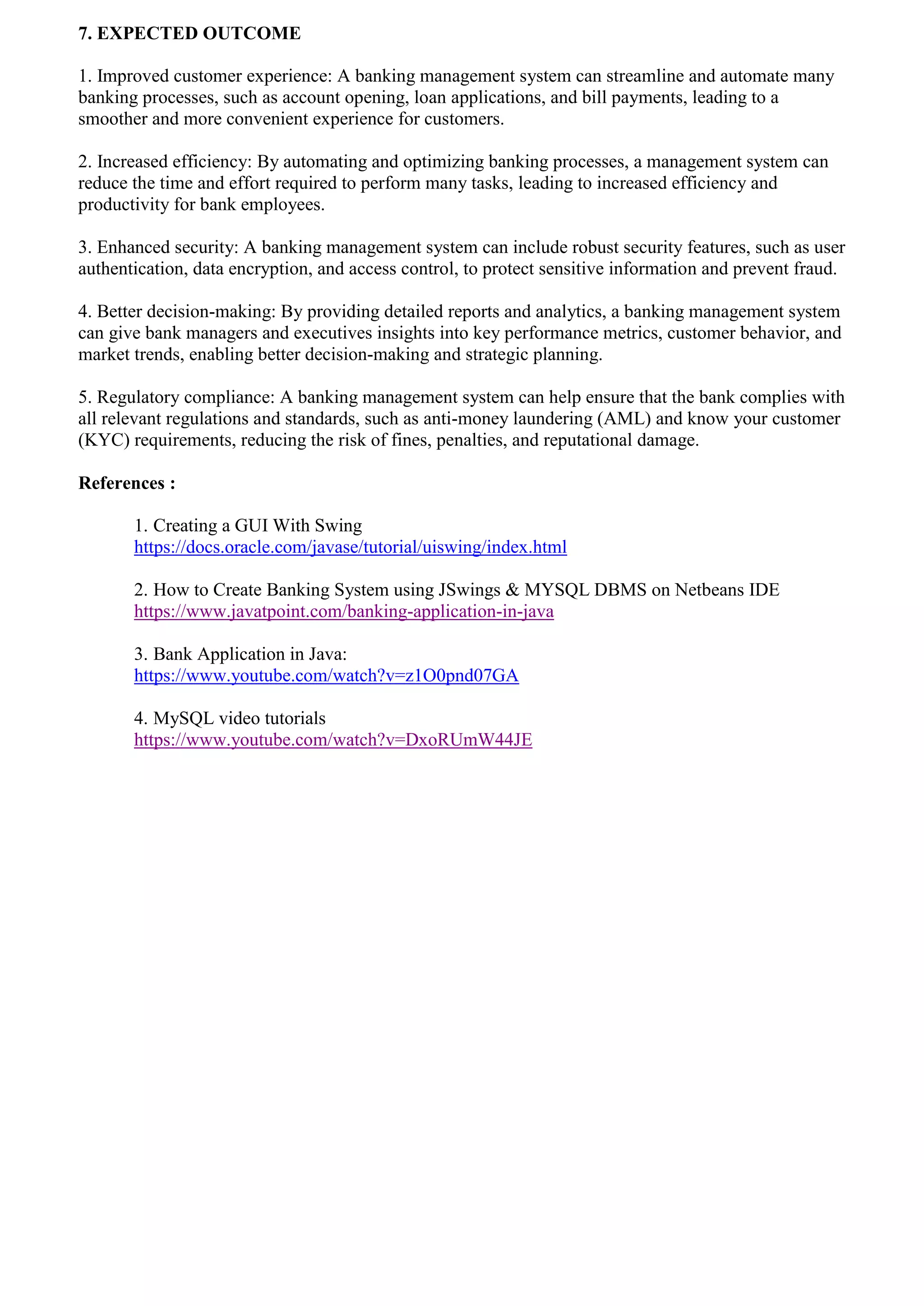 Banking Management System Synopsys | DOCX