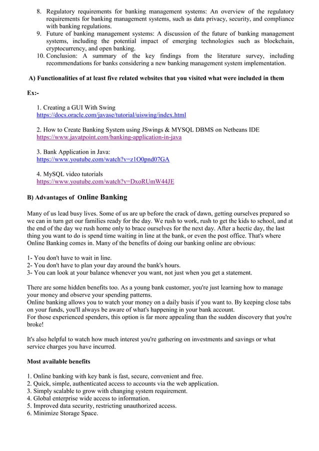 Banking Management System Synopsys | PDF