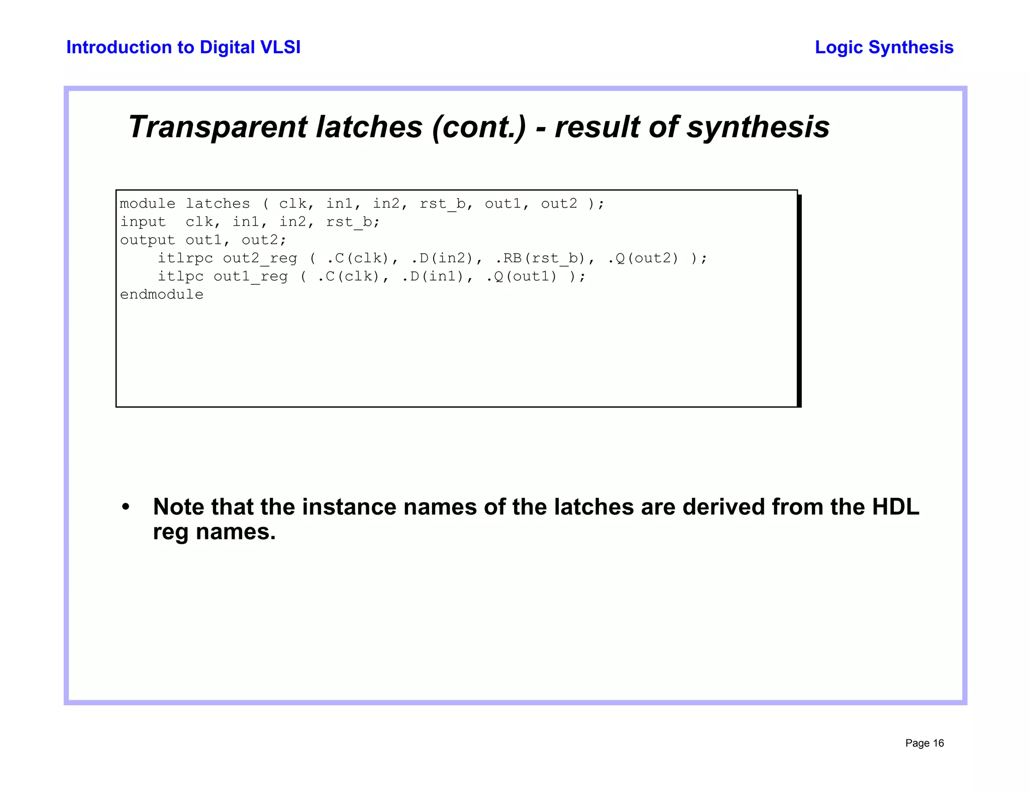 synopsys logic synthesis | PDF