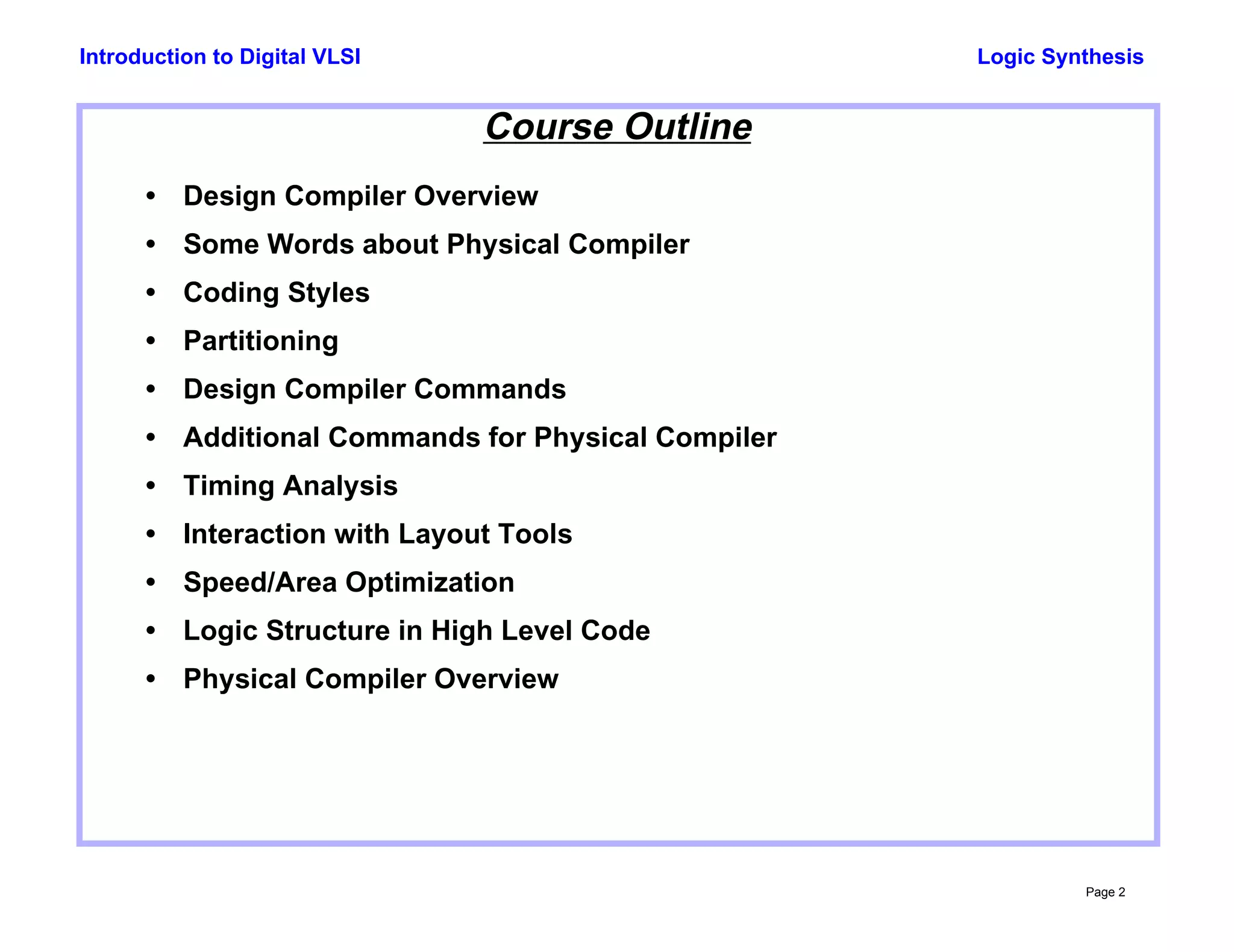 synopsys logic synthesis | PDF