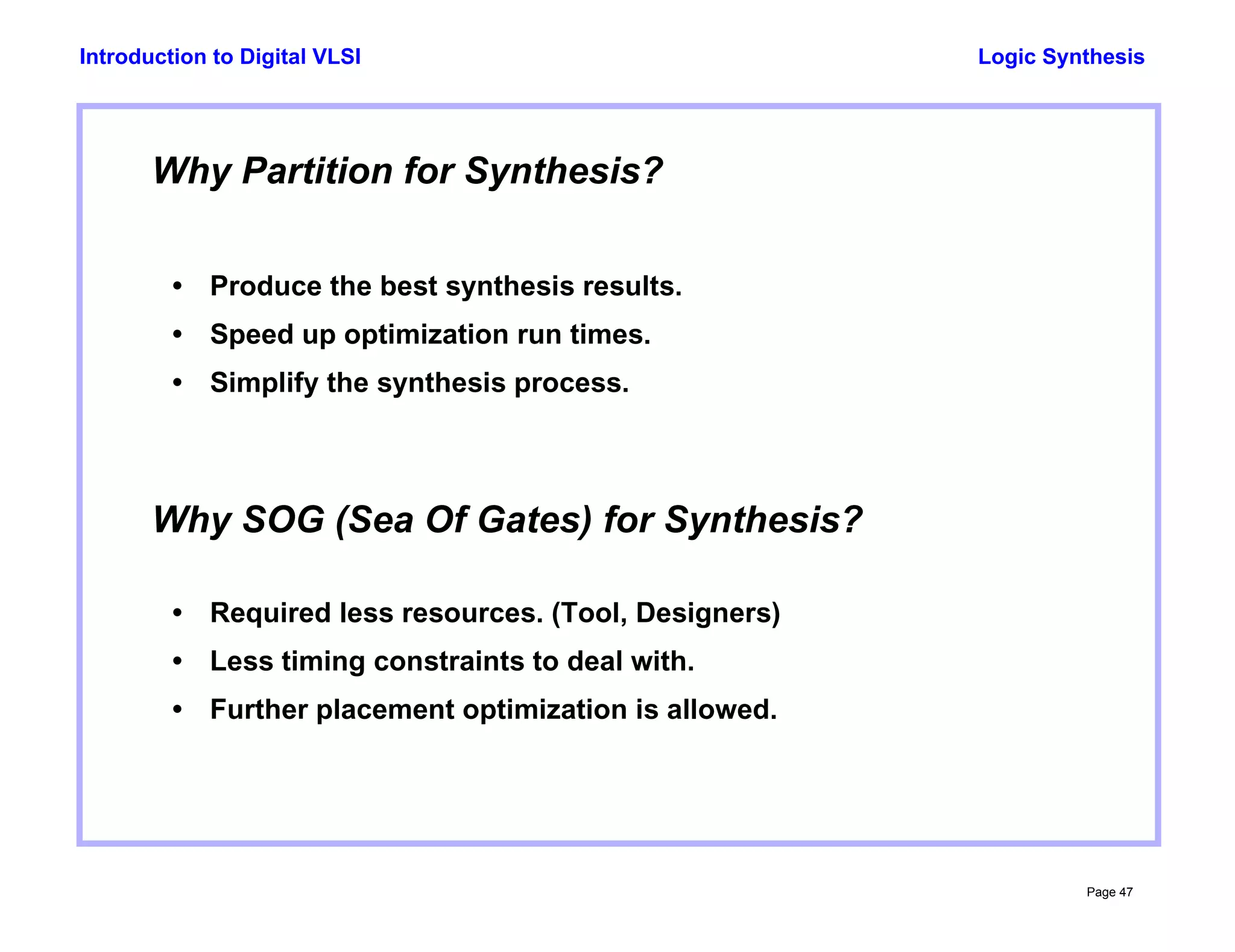 synopsys logic synthesis | PDF