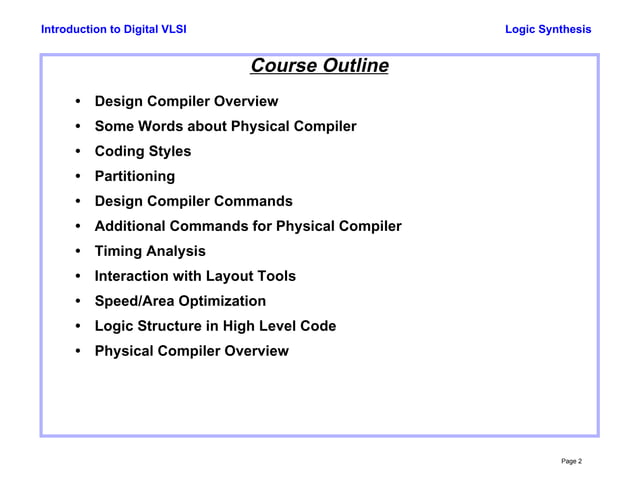 synopsys logic synthesis | PDF