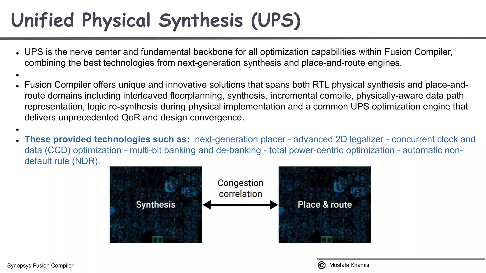 Synopsys Fusion Compiler Comprehensive Rtl To Gdsii Implementation System Ppt