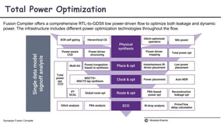 Synopsys Fusion Compiler-Comprehensive RTL-to-GDSII Implementation System | PPTX