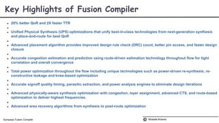 Synopsys Fusion Compiler-Comprehensive RTL-to-GDSII Implementation ...