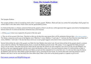 Synoptic Gospel Of Mark | PPT