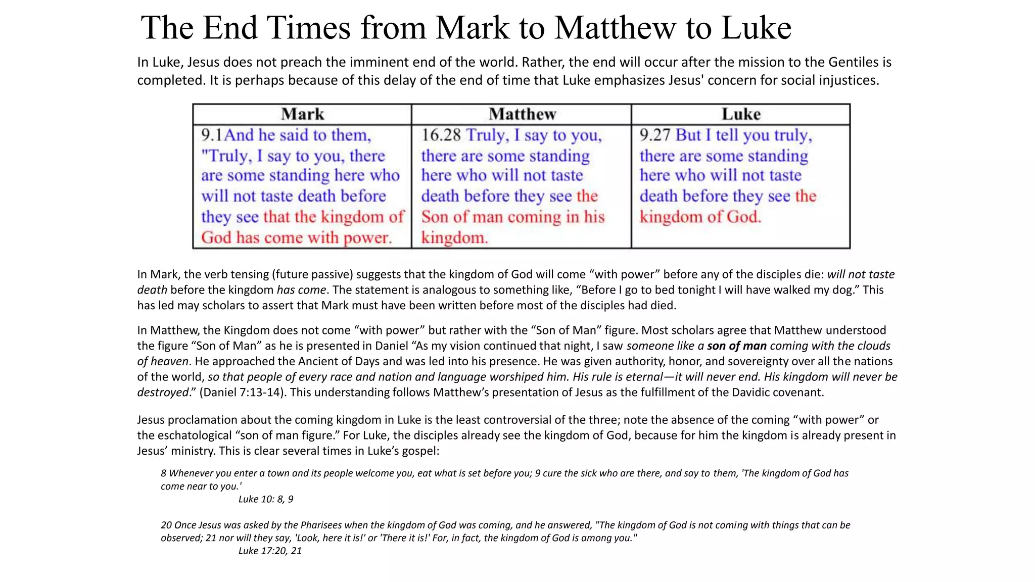Synoptic gospels Jesus teachings cont. | PPTX