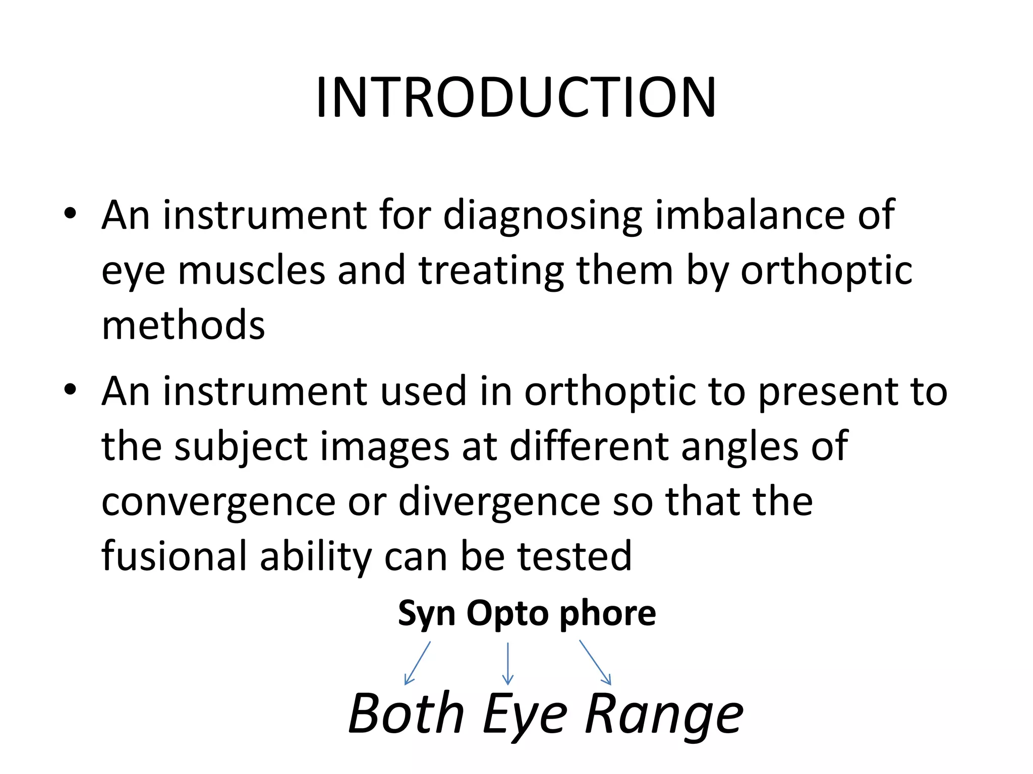 Synoptophore and its parts | PPTX