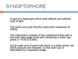 Synoptophore | Major amblyoscope | PPT