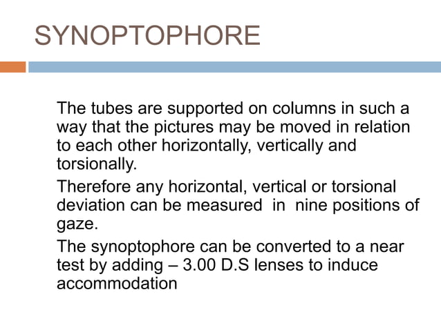 Synoptophore | Major amblyoscope | PPT | Eye and Vision Conditions ...