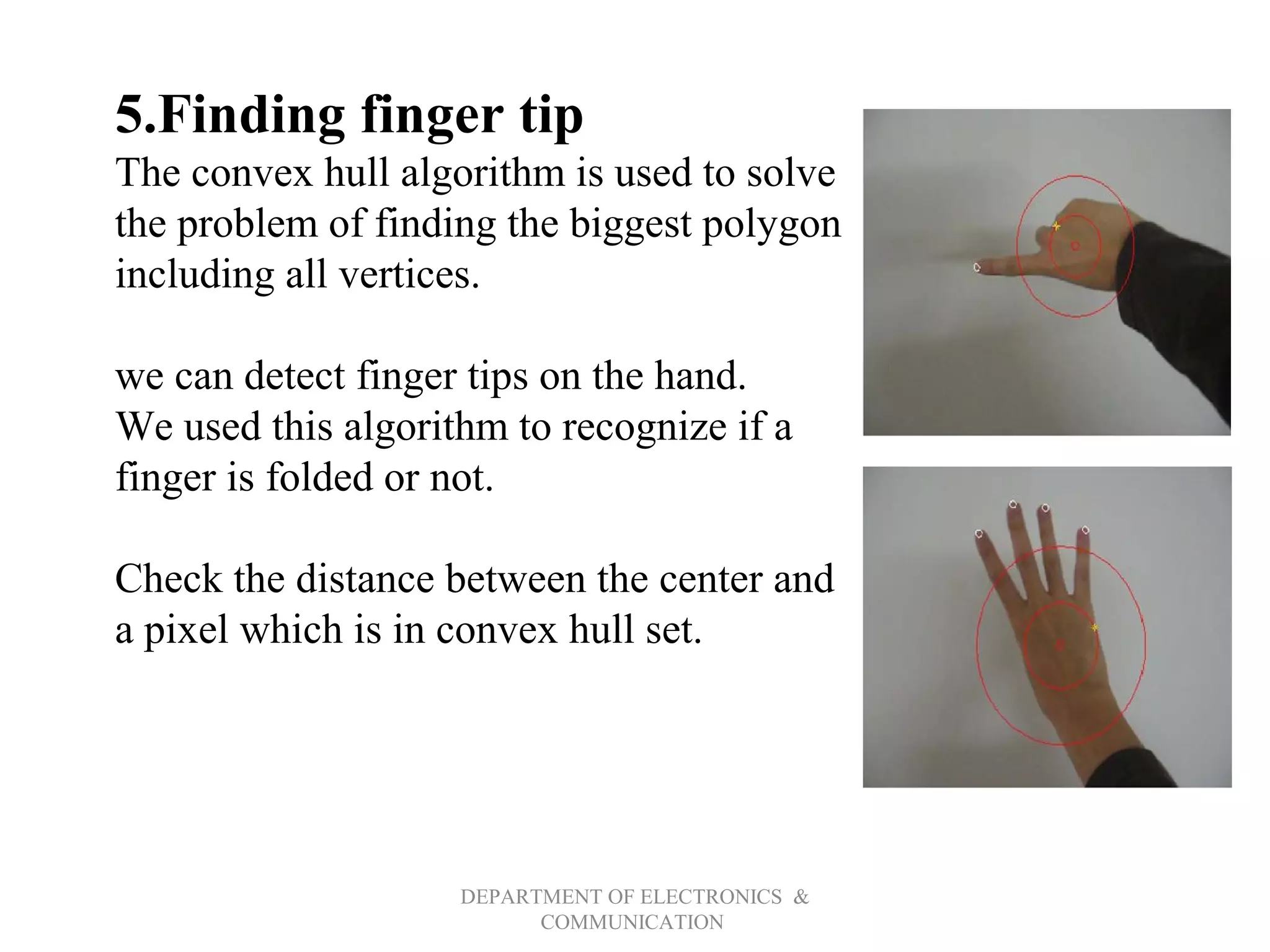 project presentation on mouse simulation using finger tip detection | PPT