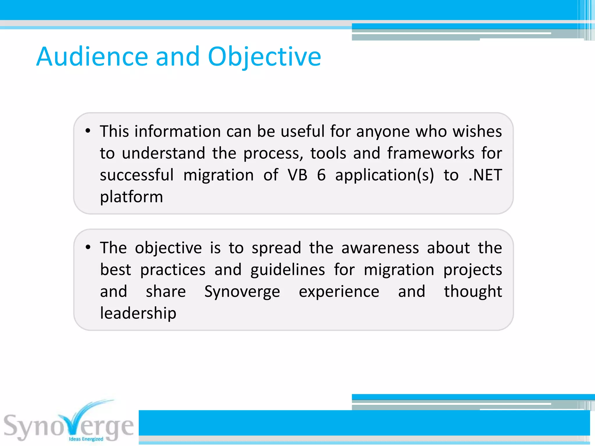 Synoverge dotnet migration approach v 1.0 | PPSX