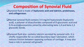 BIOCHEMISTRY OF SYNOVIAL FLUID | PPTX