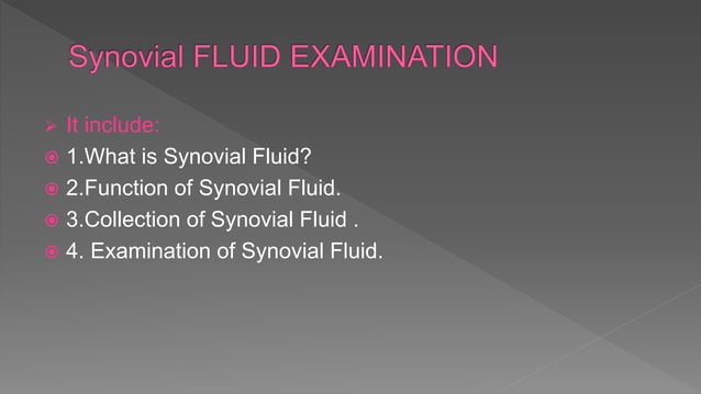 Synovial fluid | PPTX