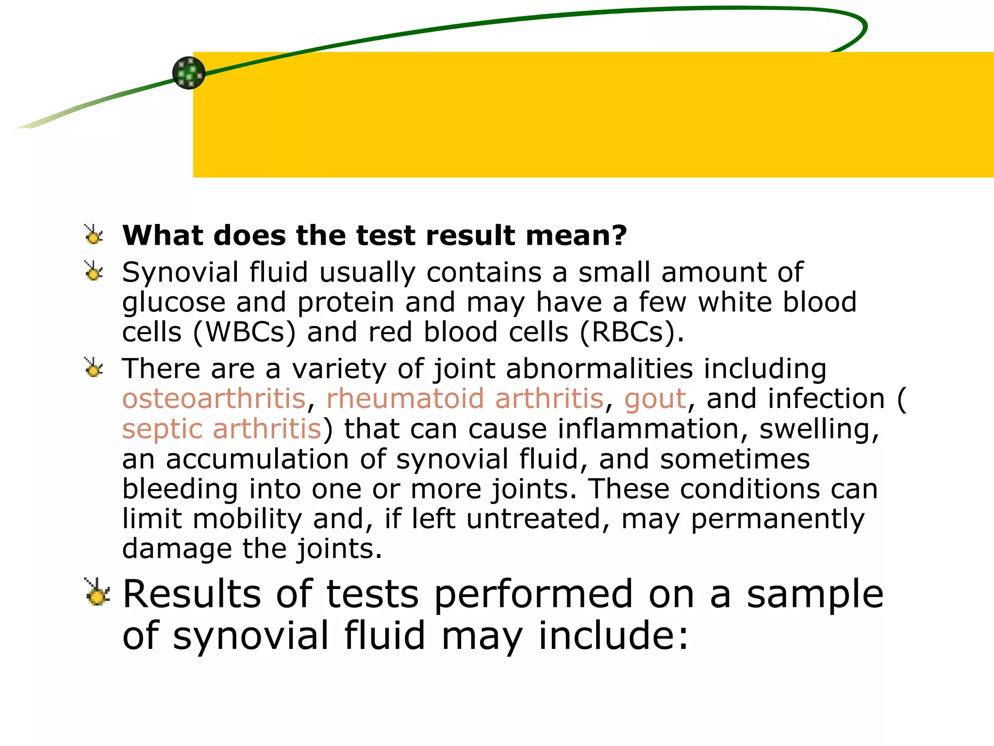 Synovial fluid analysis | PPT