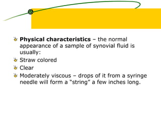 Synovial fluid analysis | PPT