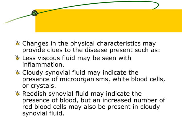 Synovial fluid analysis | PPT | Blood Disorders | Diseases and Conditions