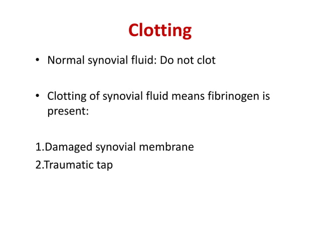 Synovial Fluid Composition a short lecture | PPT