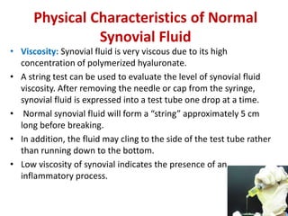 Synovial Fluid Composition a short lecture | PPT