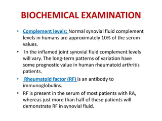Synovial Fluid Composition a short lecture | PPT