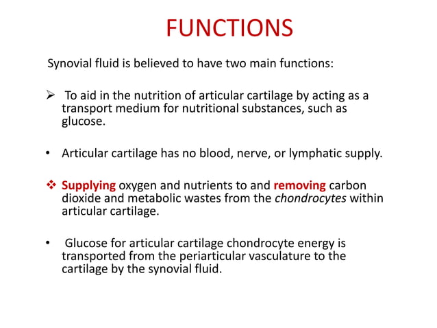 Synovial Fluid Composition a short lecture | PPT