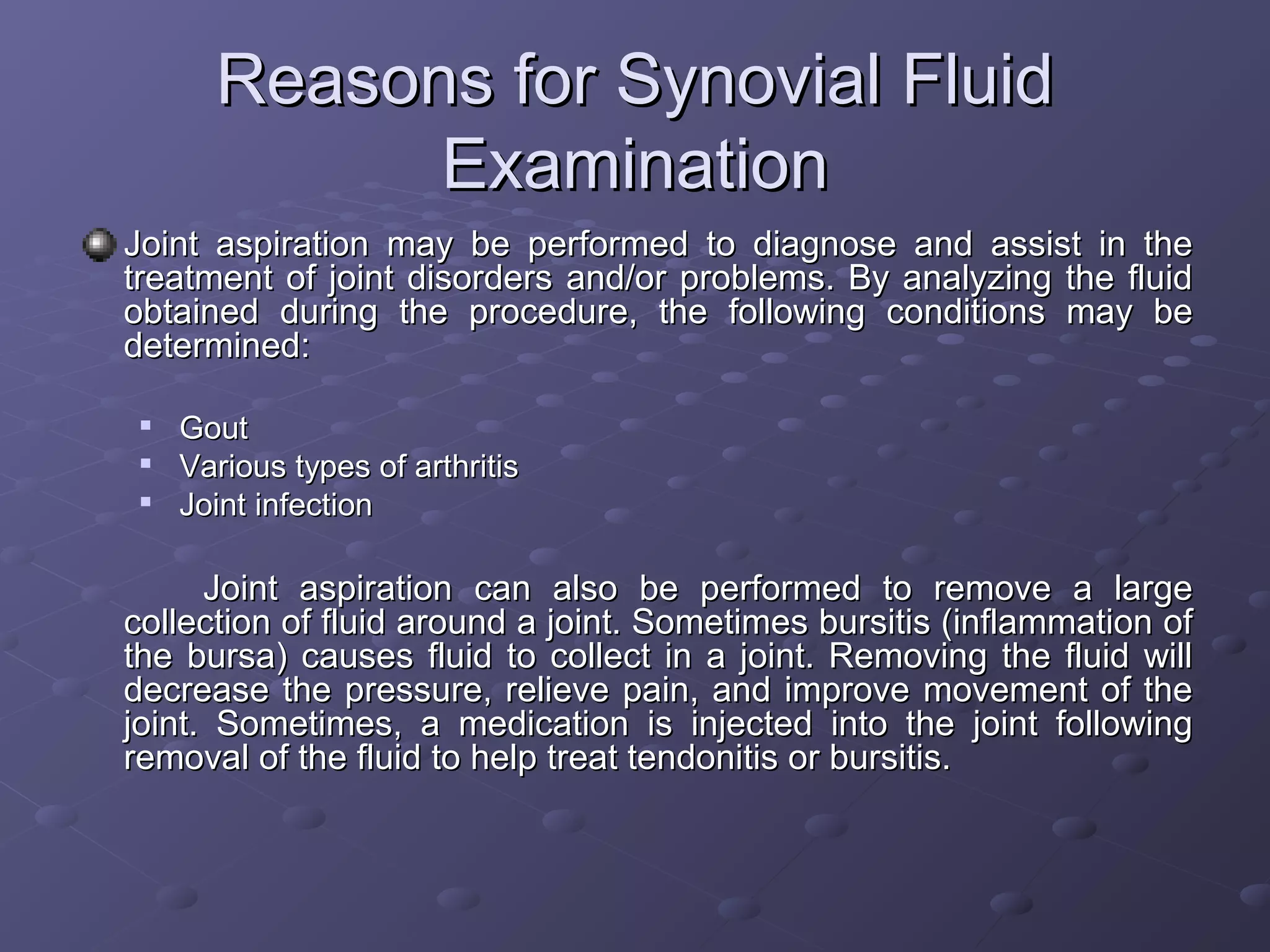 Synovial fluid examination | PPT