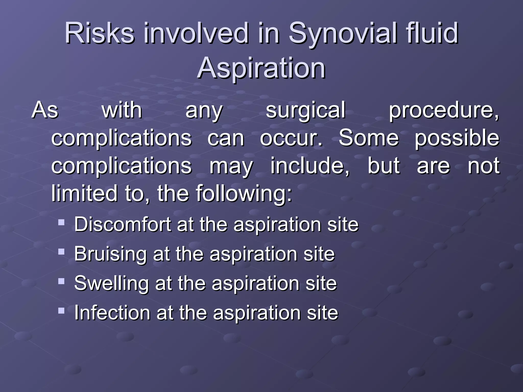 Synovial fluid examination | PPT