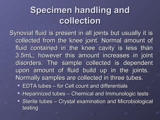 Synovial fluid examination | PPT