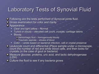 Synovial fluid examination | PPT