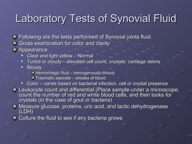 Synovial fluid examination | PPT